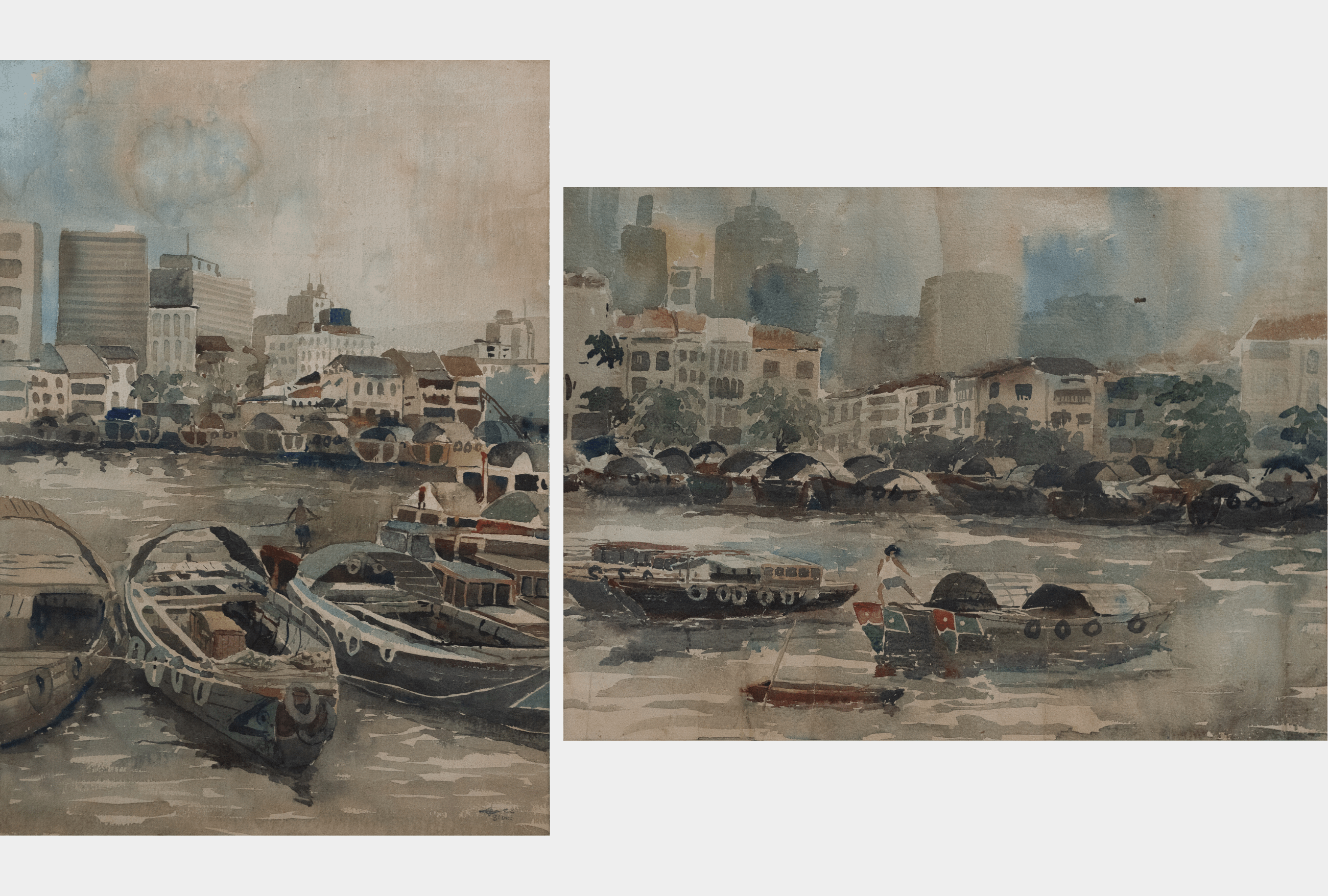 Lee Choon Kee, Singapore River Scenes, 1981 – Art Again